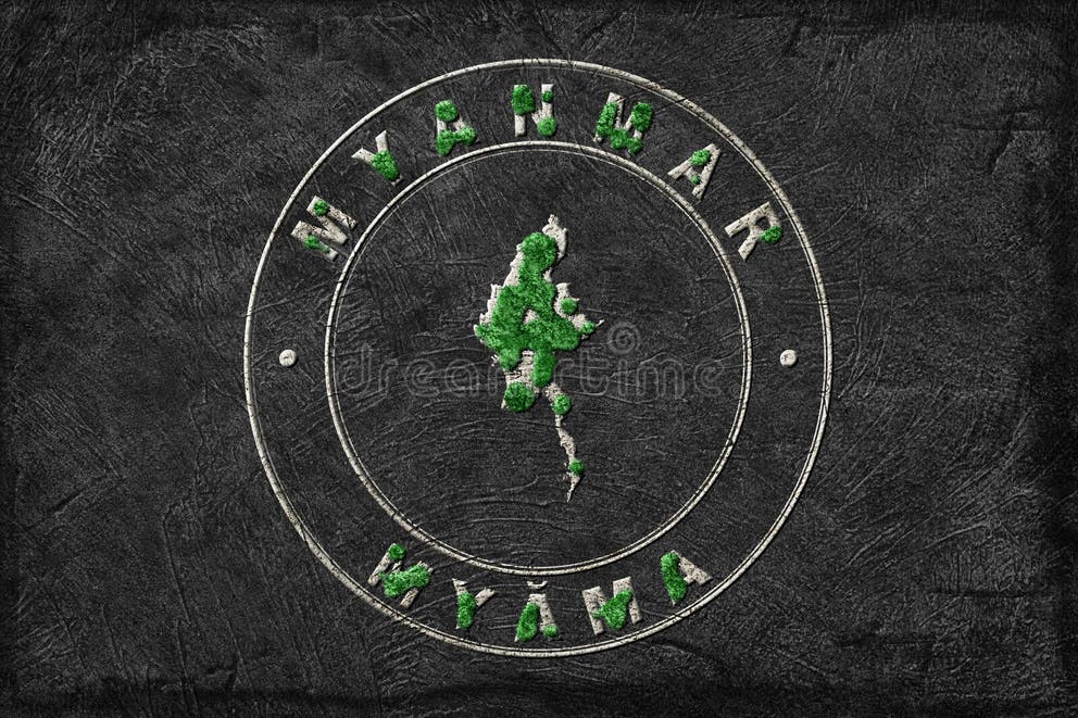 Map of Myanmar Reforestation Green Agenda Stock Illustration ...