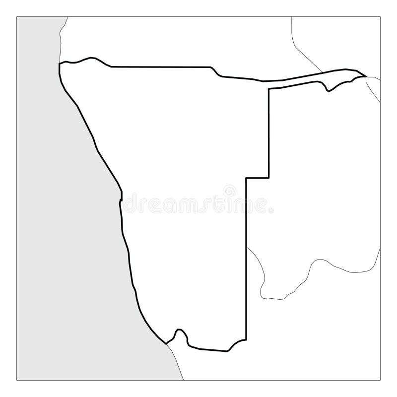 Namibia Map, Black and White Detailed Outline Regions of the Country ...