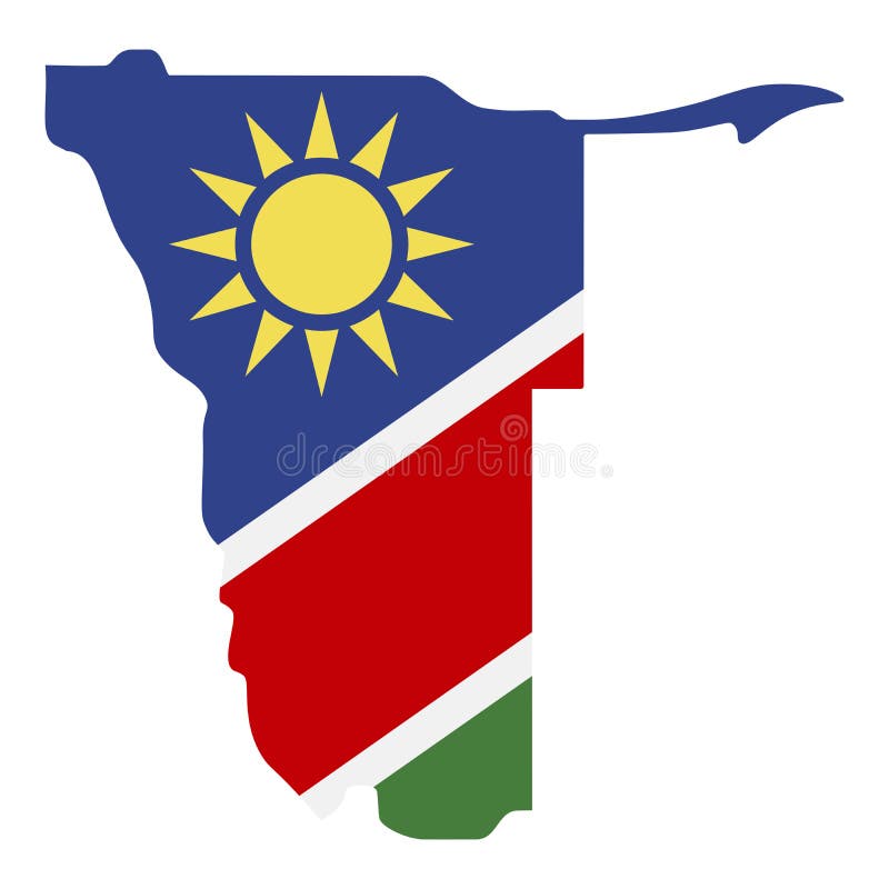 Map of Namibia - flag stock illustration. Illustration of isolated ...