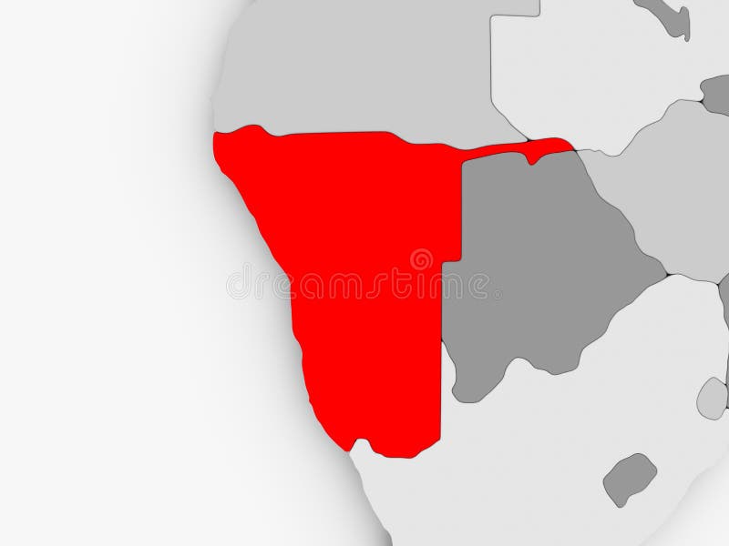 Map of Namibia stock illustration. Illustration of globe - 103434140