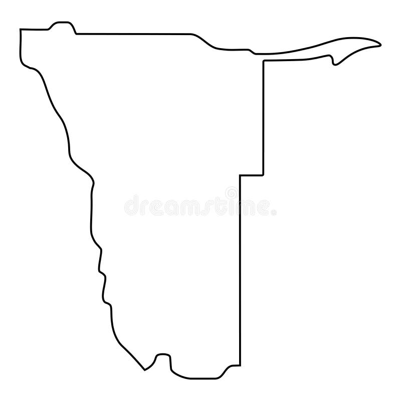 Map of Namibia - outline stock illustration. Illustration of line ...