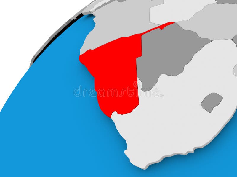 Map of Namibia in red stock illustration. Illustration of render ...