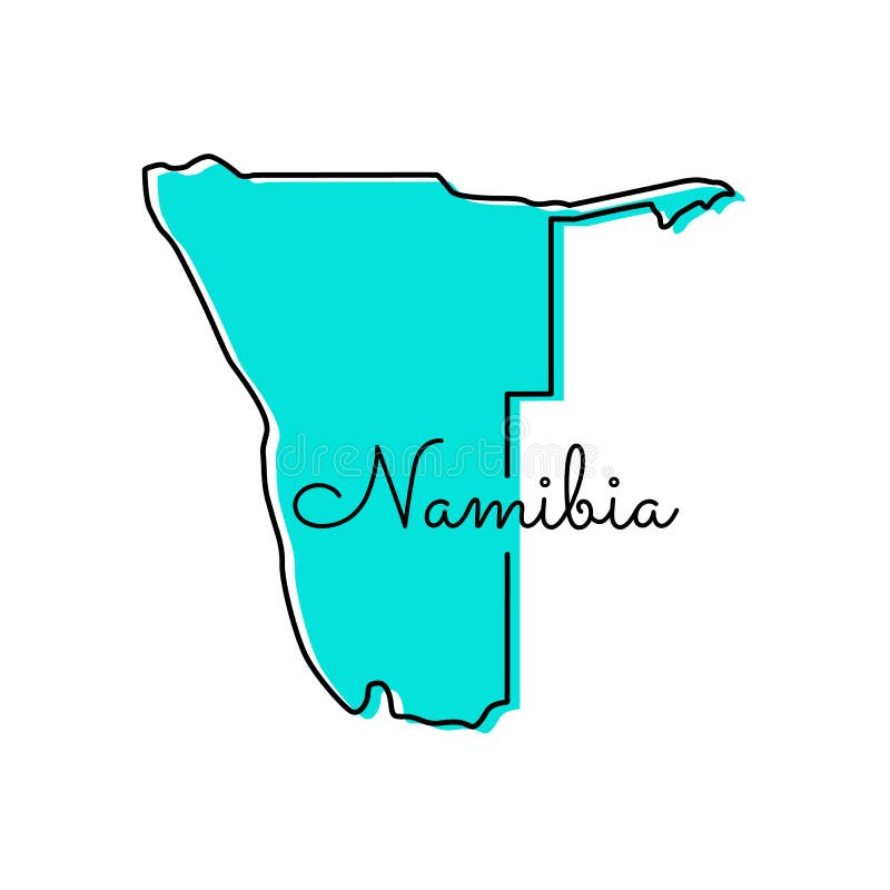 Outline Map of Namibia Vector Design Template. Editable Stroke Stock ...
