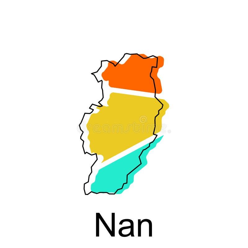 Map of Nan Vector Design Template, National Borders and Important ...