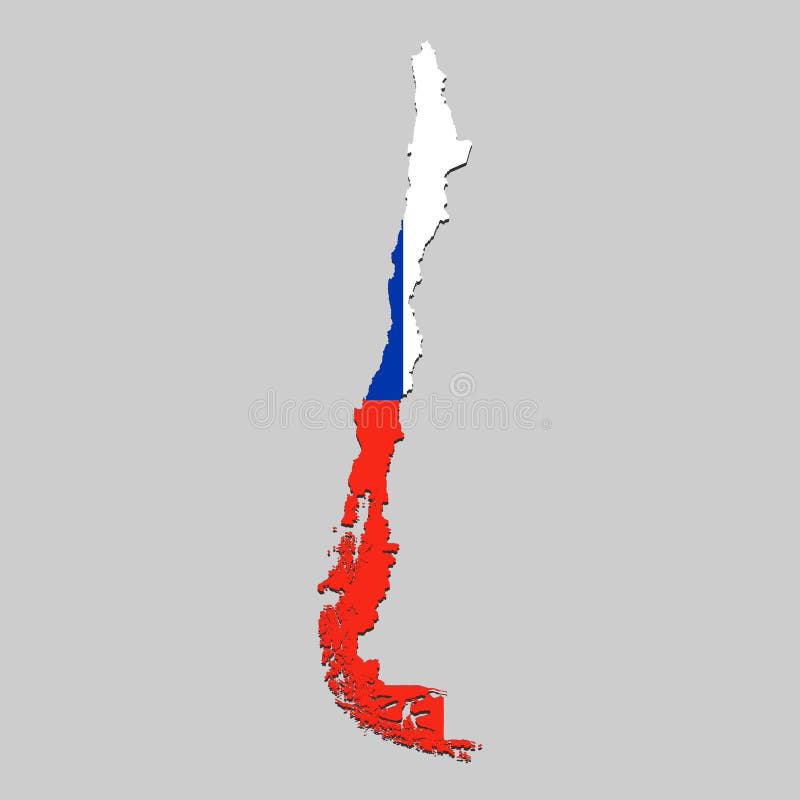 Chile Map With Official Flag Stock Vector - Illustration of geography ...