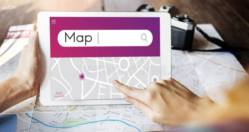 Map Navigation GPS Destination Concept Stock Photo - Image of location ...