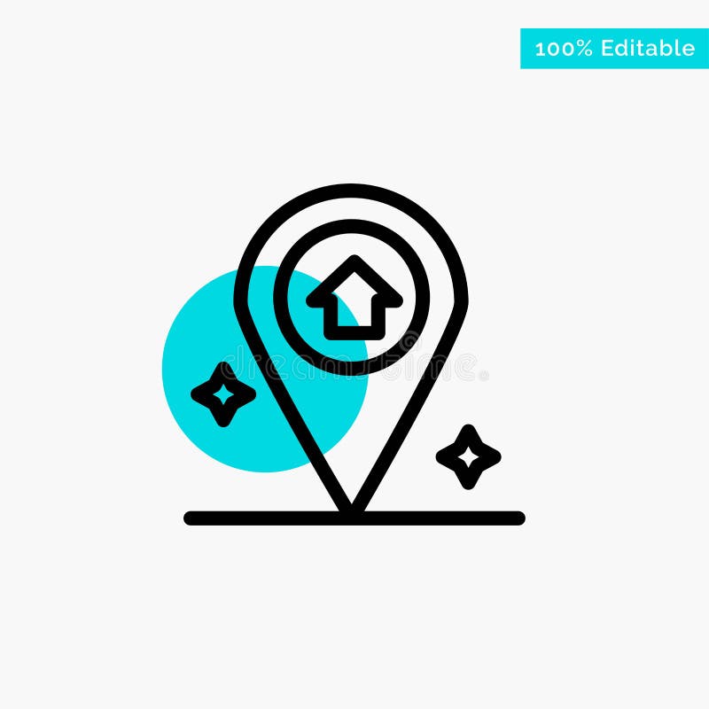 Map, Navigation, House Turquoise Highlight Circle Point Vector Icon ...