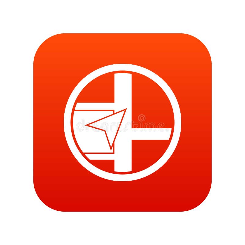 Map Navigation Icon Digital Red Stock Vector - Illustration of concept ...