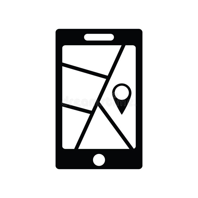 Map Navigation Icon Phone Mobile Map Sign Stock Vector - Illustration ...