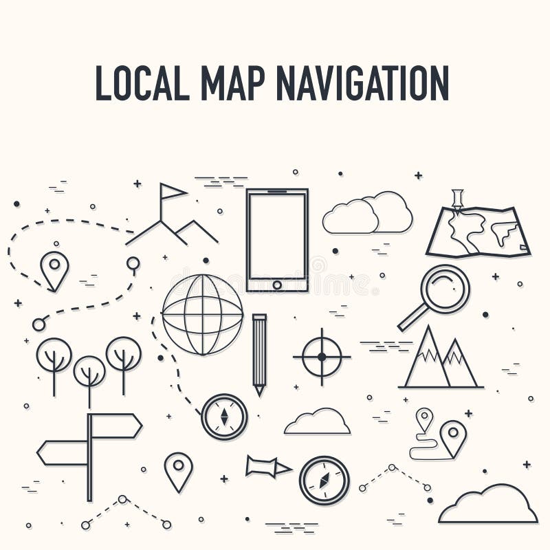 Map Navigation Infographic Elements. Stock Illustration - Illustration ...