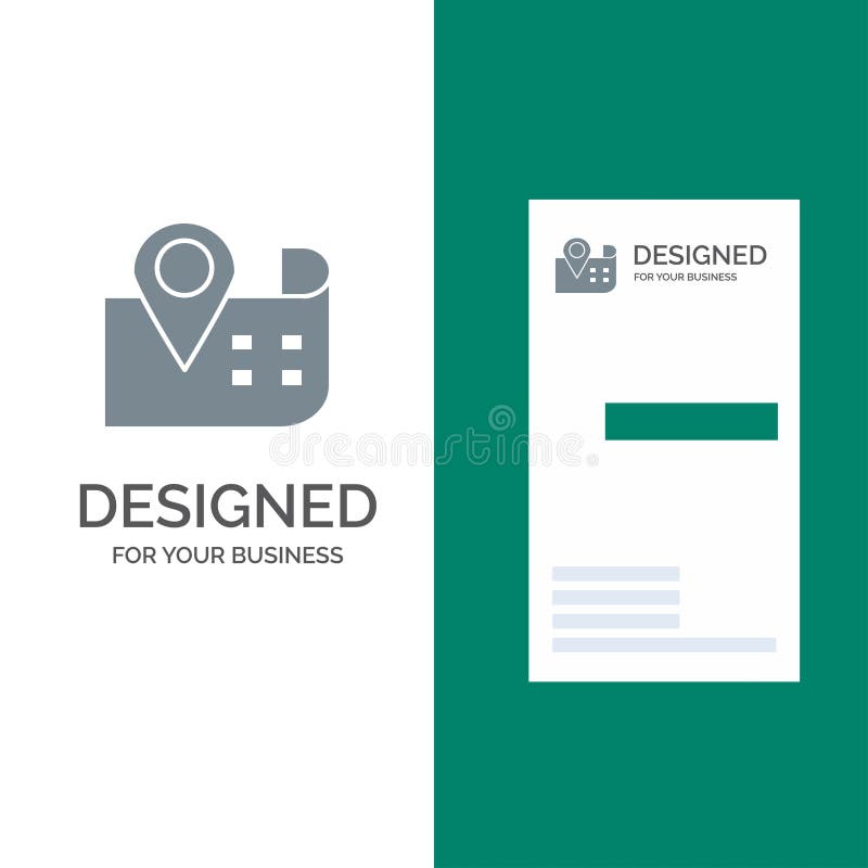 Map, Navigation, Location Grey Logo Design and Business Card Template ...