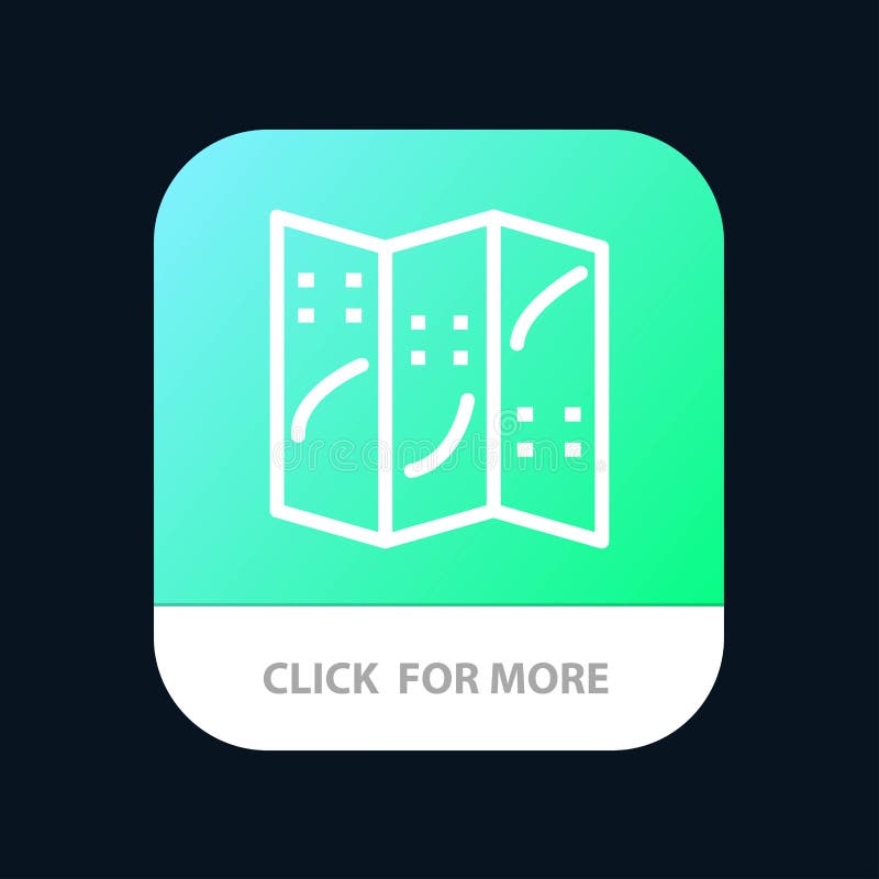 Map Navigation Location Mobile App Button Android And Ios Line Version Stock Vector
