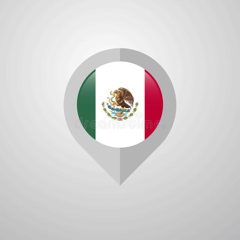 Map Navigation Pointer with Mexico Flag Design Vector Stock Vector ...