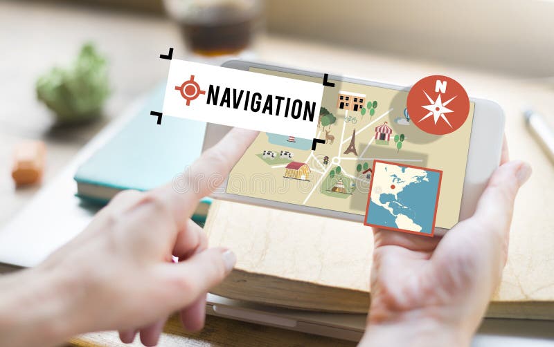 Map Navigation Position Transport GPS Route Concept Stock Image - Image ...