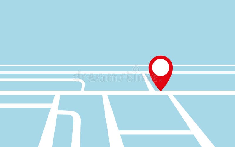 Map Navigation Red Pointer on the Road in Perspective. Travel ...