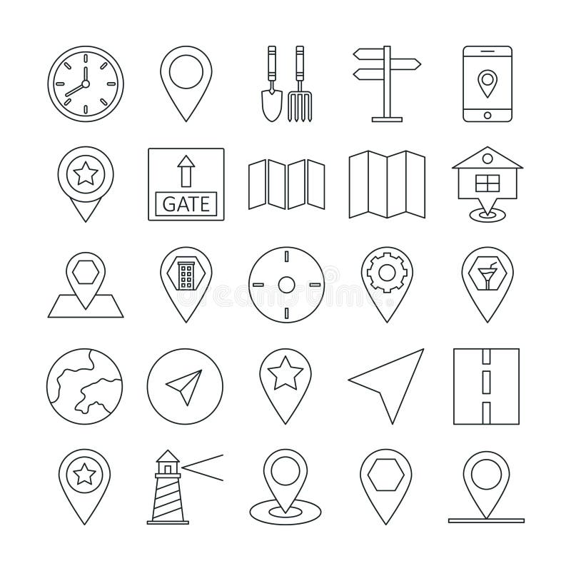 Map and Navigation Vector Icons Can Be Easily Modify or Edited Stock ...