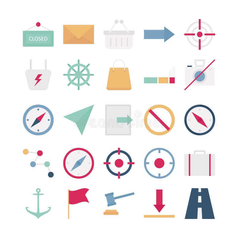 Map and Navigation Vector Icons Can Be Easily Modify or Edited Stock ...