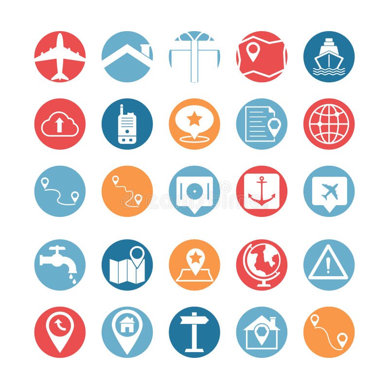 Map and Navigation Vector Icons Can Be Easily Modify or Edited Stock ...