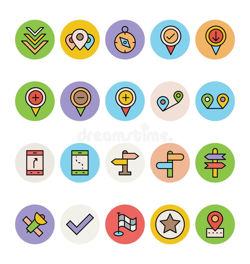 Map and Navigation Vector Icons 4 Stock Illustration - Illustration of ...