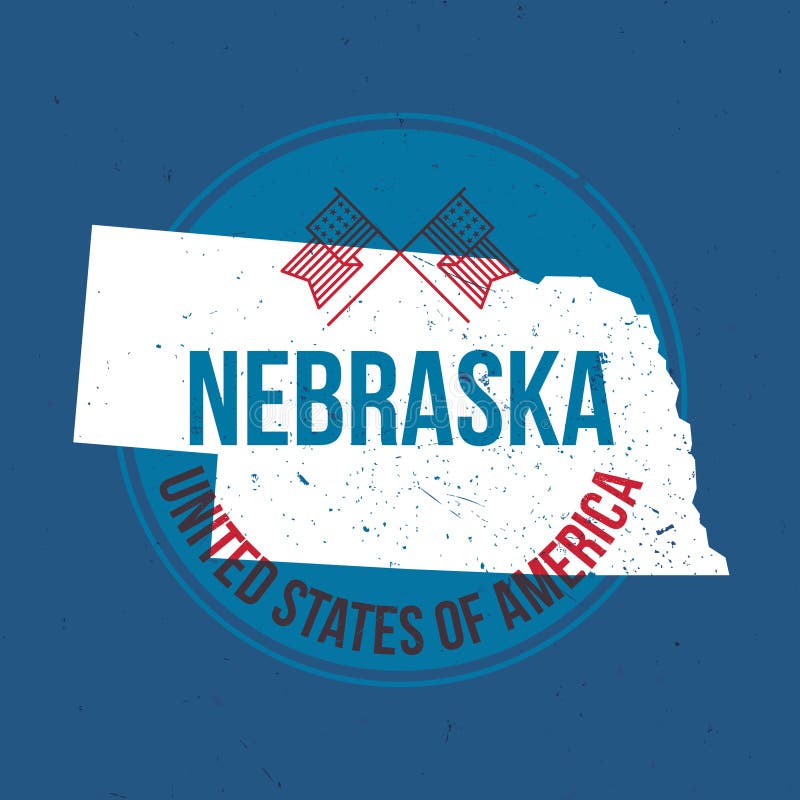 Map of Nebraska State Label. Vector Illustration Decorative Design ...
