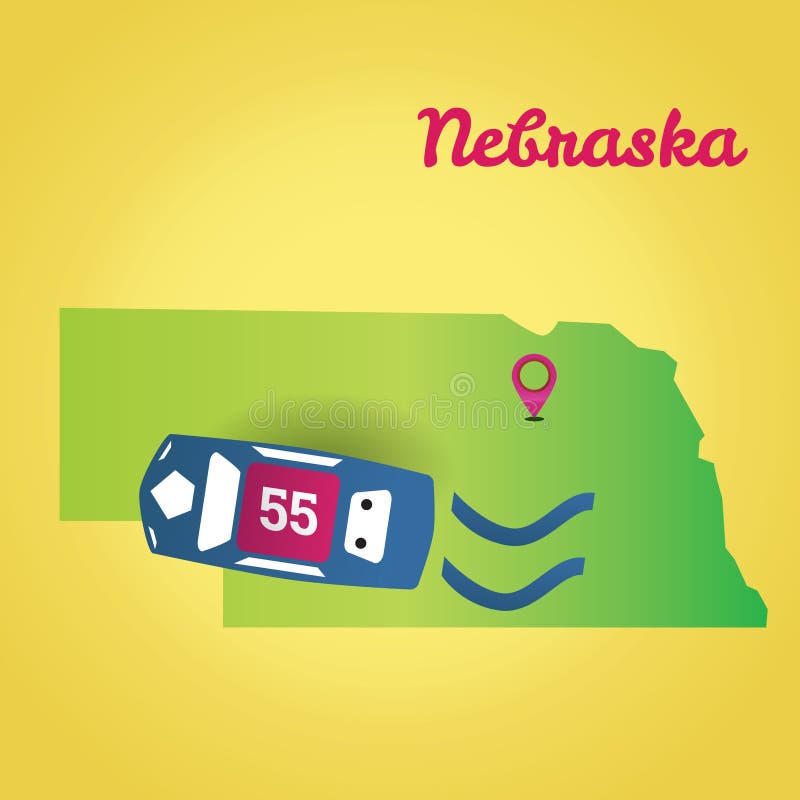 Map of Nebraska State. Vector Illustration Decorative Design Stock ...