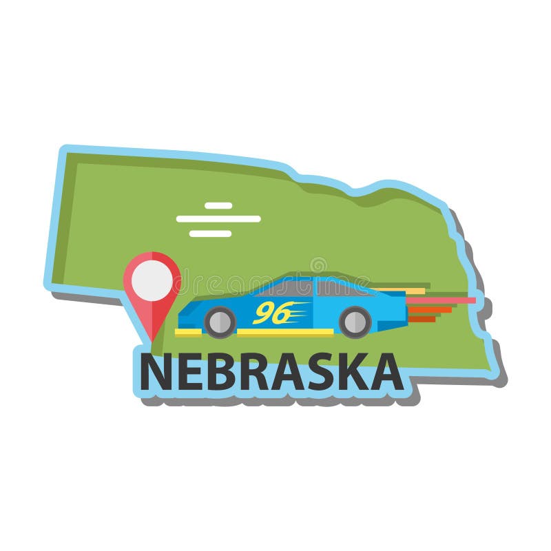 Map of Nebraska State. Vector Illustration Decorative Design Stock ...