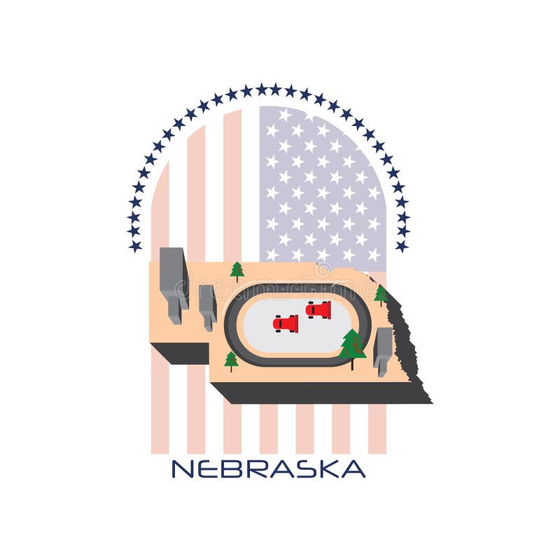 Map of Nebraska State. Vector Illustration Decorative Design Stock ...
