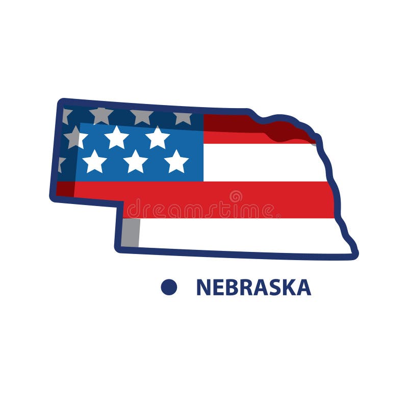Map of Nebraska. Vector Illustration Decorative Design Stock Vector ...