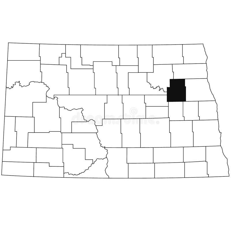 Map of Nelson County in North Dakota State on White Background. Single ...