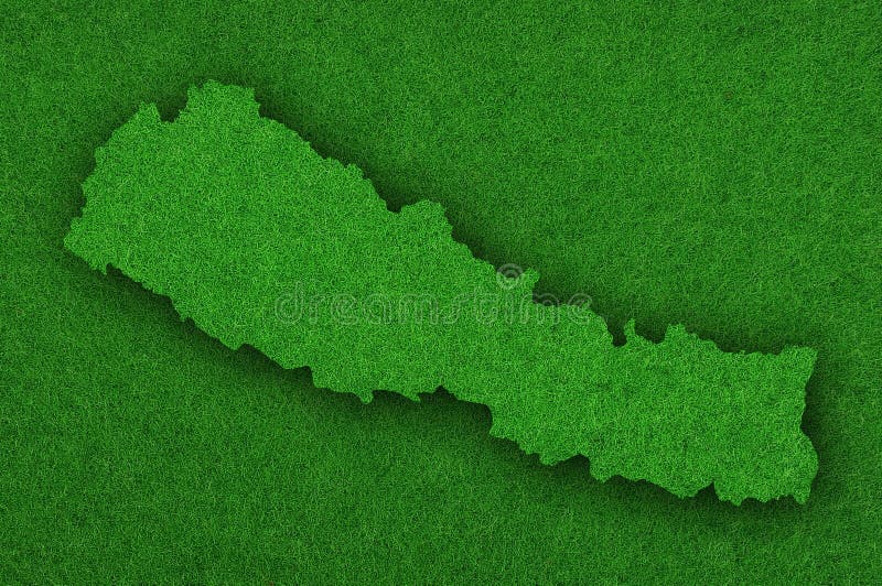 Map of Nepal on green felt stock illustration. Illustration of pattern ...