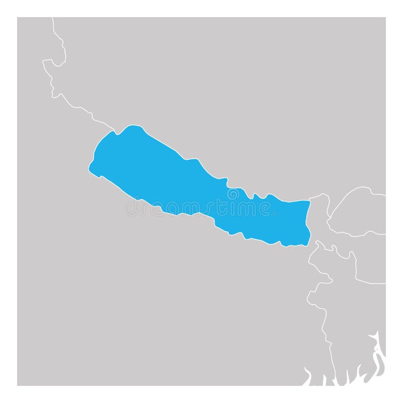 Map of Nepal Green Highlighted with Neighbor Countries Stock Vector ...