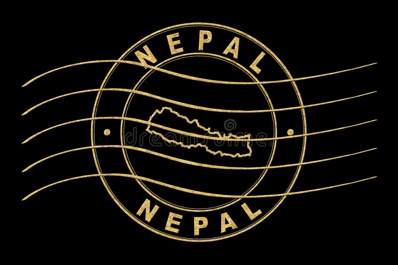 Map of Nepal, Postal Passport Stamp, Travel Stamp Stock Illustration ...