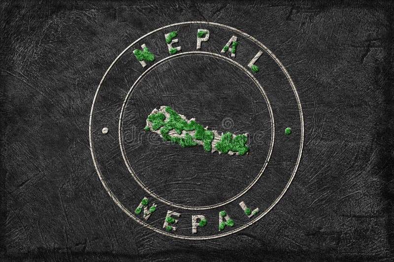 Map of Nepal Reforestation Green Agenda Stock Illustration ...