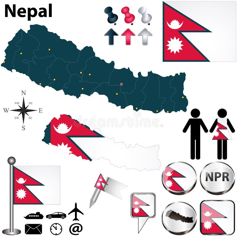 Map of Nepal stock vector. Illustration of atlas, nepalese - 31722846