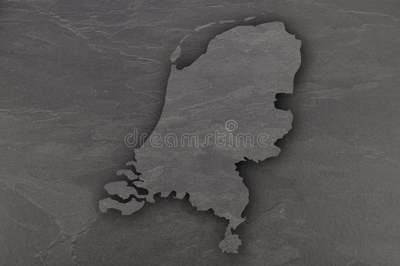 Map of Netherlands on Dark Slate Stock Illustration - Illustration of ...