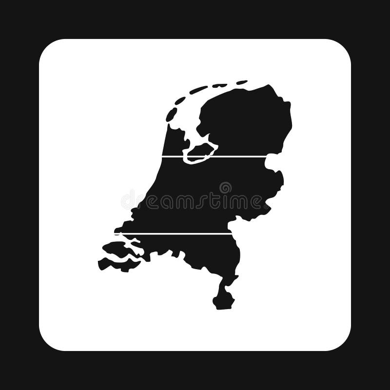 Map of the Netherlands Icon, Simple Style Stock Vector - Illustration ...