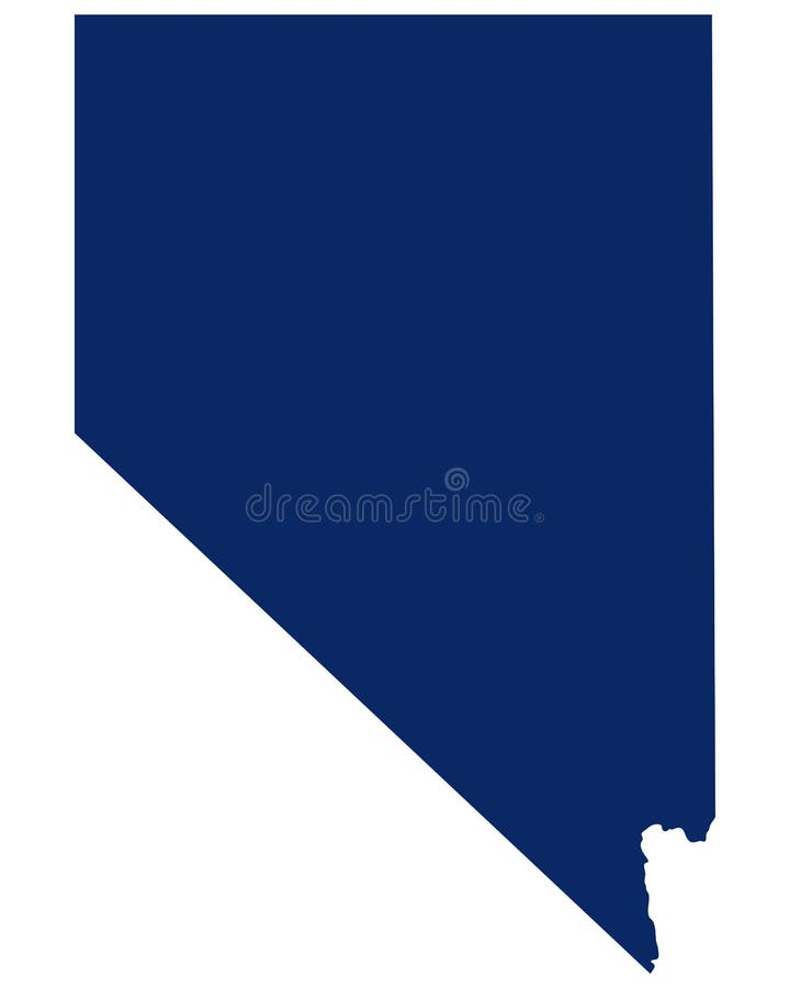 Map of Nevada in Blue Colour Stock Vector - Illustration of silhouette ...