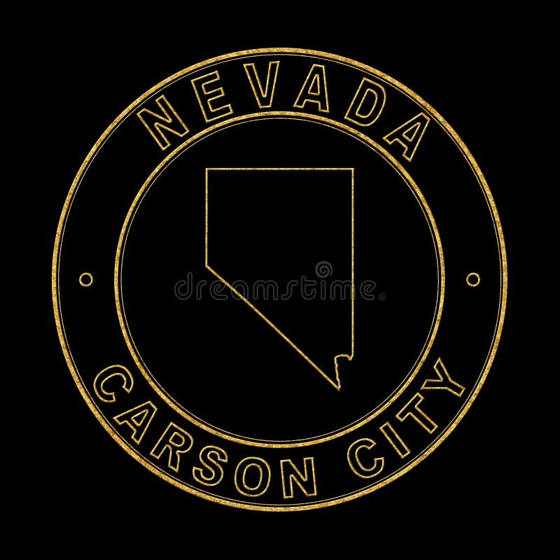 Map of Nebraska, Golden Stamp Black Background Stock Illustration ...