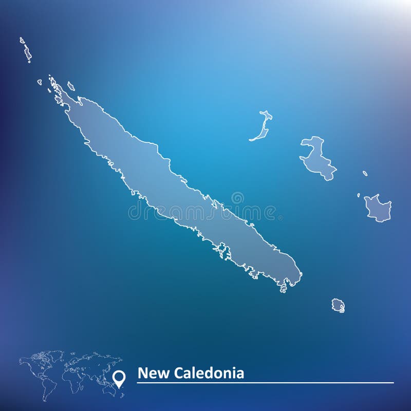 Map of New Caledonia stock vector. Illustration of country - 125152389