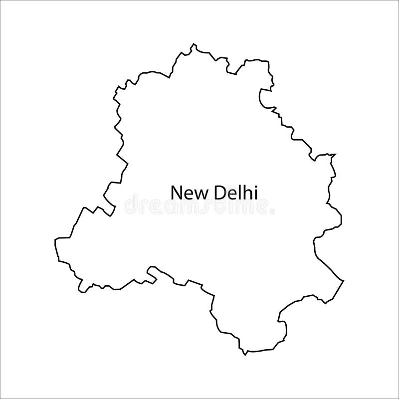 Delhi Map. Vector Illustration of Delhi Map Stock Vector - Illustration of capital, isolated ...