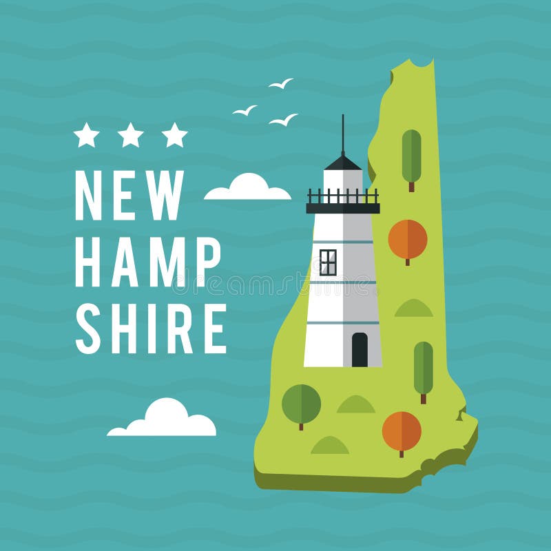 Map of New Hampshire State. Vector Illustration Decorative Design Stock ...