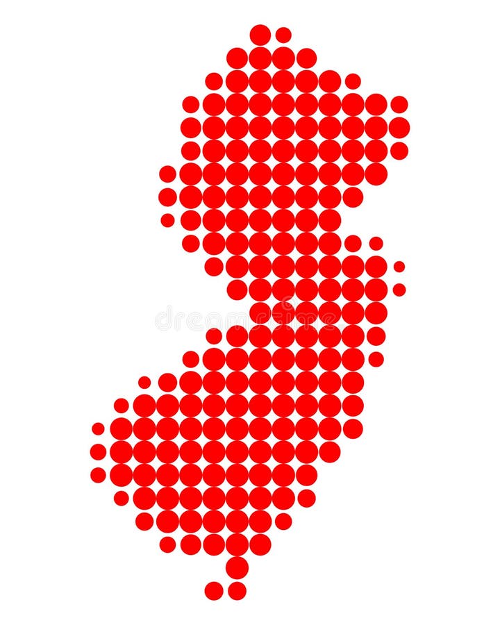 Map of New Jersey stock vector. Illustration of dots - 91790345