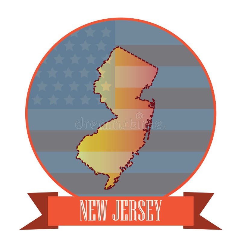 Map of New Jersey State. Vector Illustration Decorative Design Stock ...