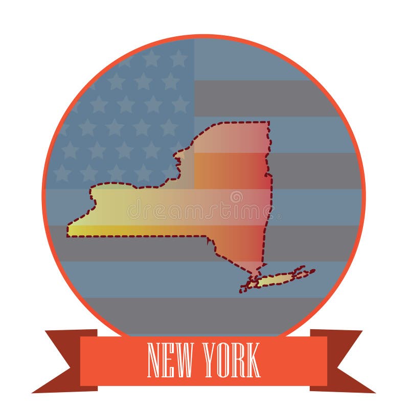 Map of New York State. Vector Illustration Decorative Design Stock ...