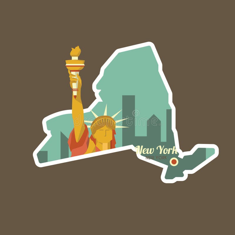 Map of New York State. Vector Illustration Decorative Design Stock ...