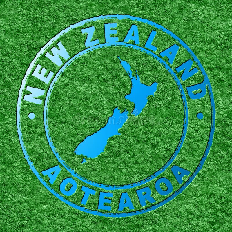 Map of New Zealand, Forest with Water Map Stock Illustration ...