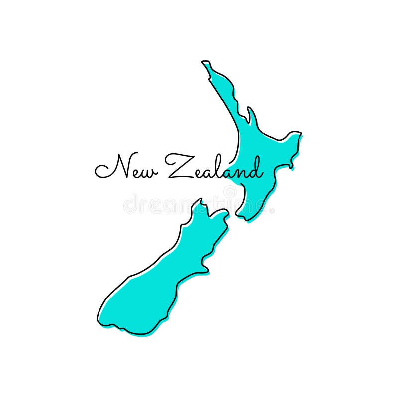 Outline Map of New Zealand Vector Design Template. Editable Stroke ...