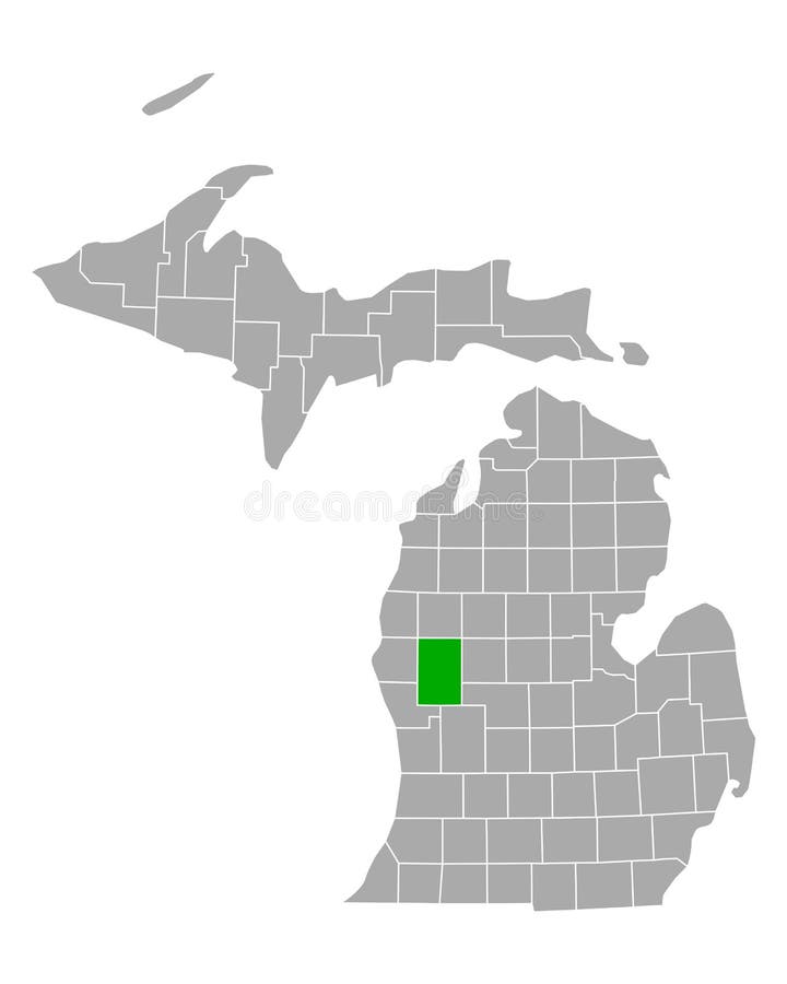 Location Map of the Newaygo County of Michigan, USA Stock Vector ...