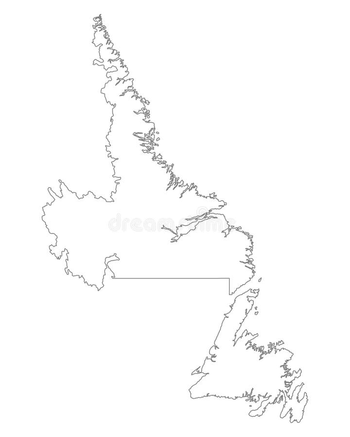 Newfoundland and Labrador, Province of Canada, Gray Political Map Stock ...