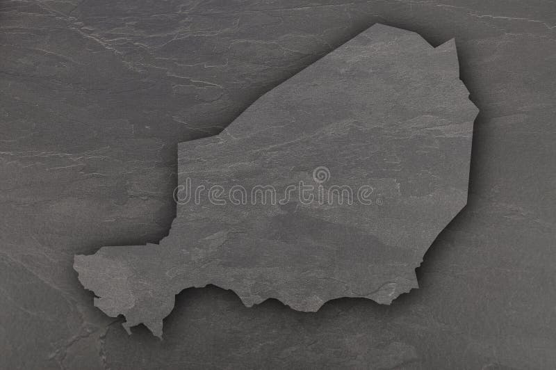 Map of Niger on dark slate stock illustration. Illustration of plate ...